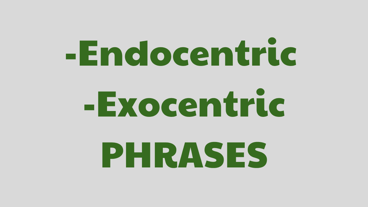 [Q/A] What is the difference between endocentric and exocentric phrases ...